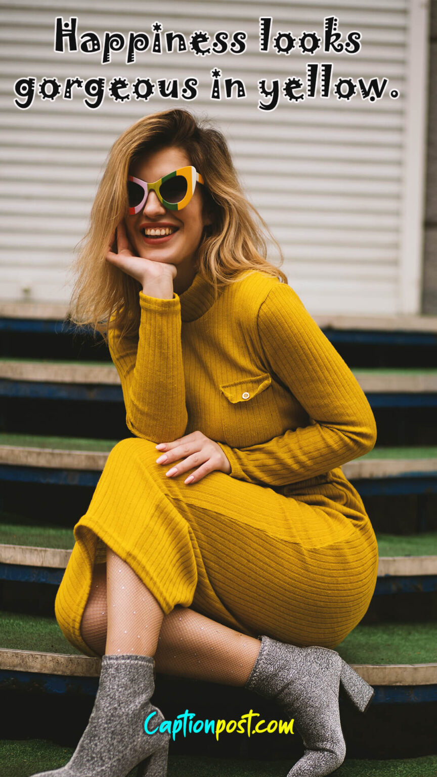 Lovely and Beautiful Yellow Dress Captions - Captionpost